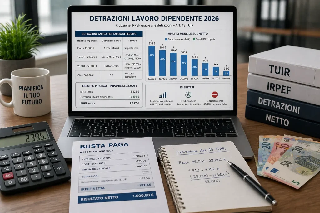 Detrazioni Lavoro Dipendente 2026: Formula, Importi e Calcolo
